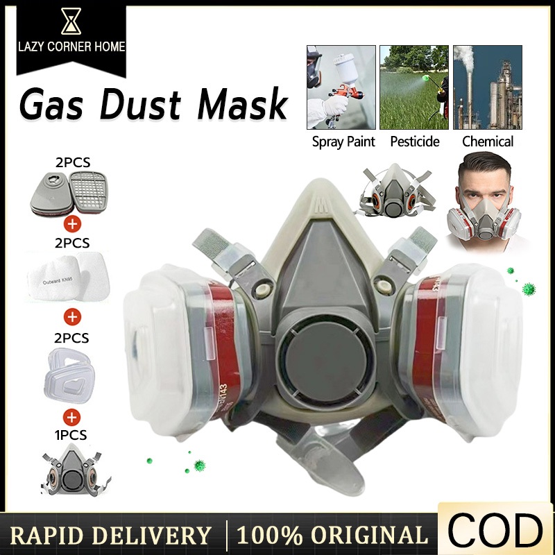 【In Stock】7in1 6200 N95 Grade Anti Gas Anti Poison Mask Half Face ...