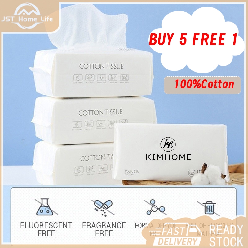 【Buy5 Free1】100Pcs Facial Tissue Towel 洗脸巾 Disposable Cotton Face Towel ...