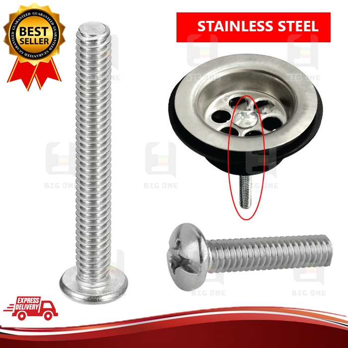 (ANTI RUST SCREW ONLY) 1/4" STAINLESS STEEL SCREW BOLT FOR WASH BASIN ...