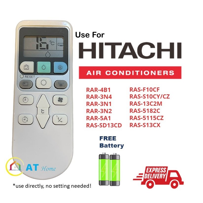 HITACHI Air Conditioner Remote Control with Free Battery HI-09 HI-02 ...