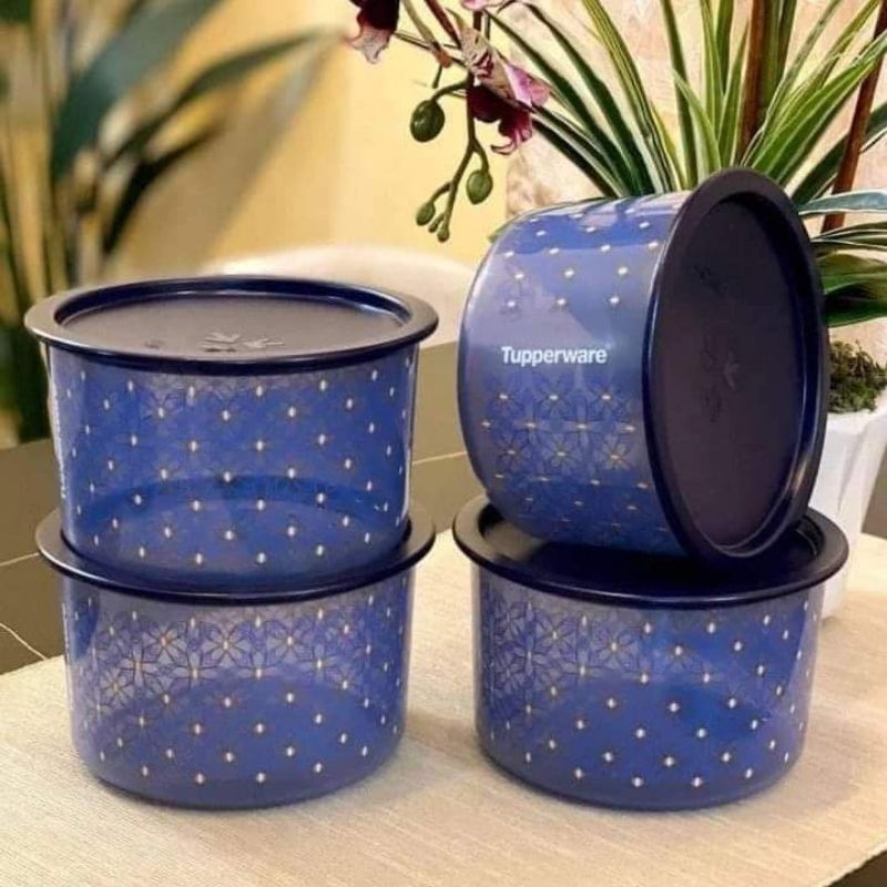 2055 Tupperware Royale Blue One Touch Topper Small/ Tupperware One Touch Small/ Tupperware Kedap ...