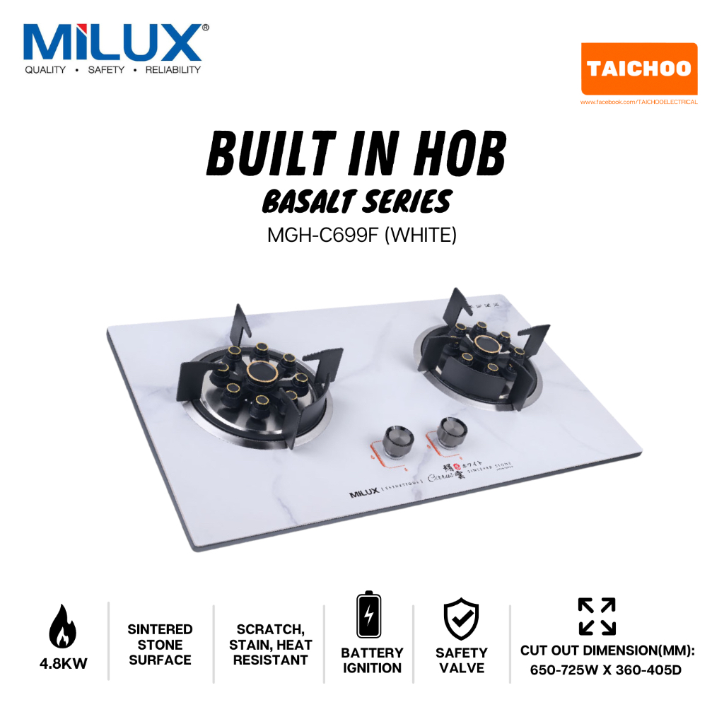 Milux Built In Hob [Basalt Series] MGH-C699F | Shopee Malaysia