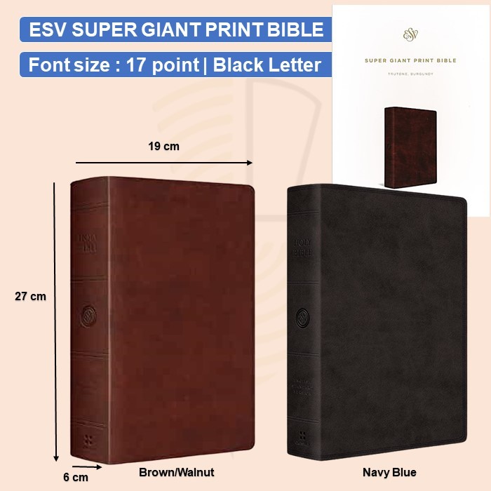 ESV Super Giant Print Bible | Imitation Leather | Black | Burgundy ...