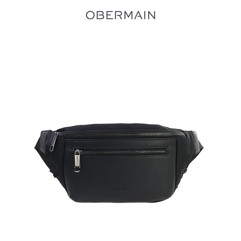 OBERMAIN Synthetic Leather Waist Bag OBY463P4 Black | Shopee Malaysia