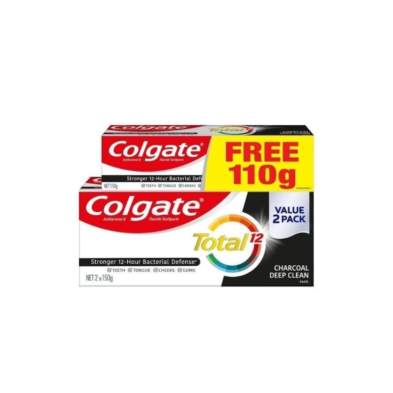 Colgate Total Charcoal Deep Clean Toothpaste 150g x 2 (Free 110g ...