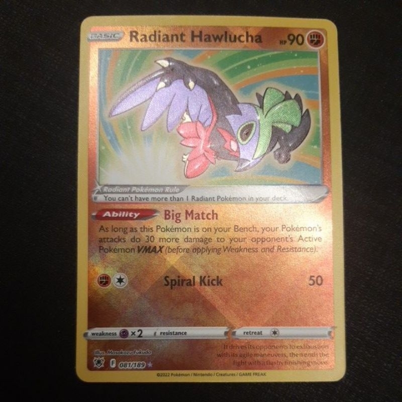 Pokemon Card TCG : Astral Radiance: Radiant Hawlucha 081/189 100% ...