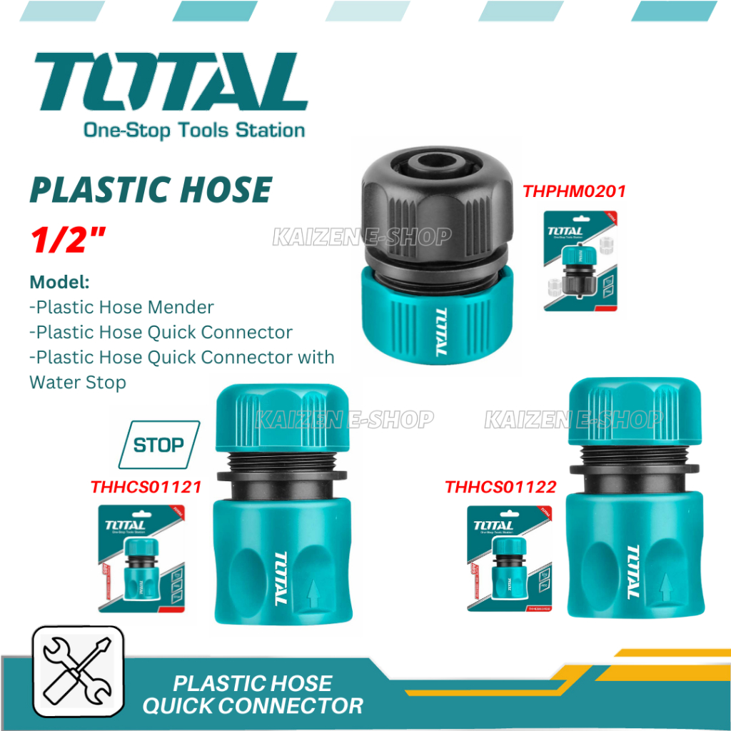TOTAL THPHM0201 Plastic Hose Mender 1/2" / THHCS01121 (With Water Stop ...