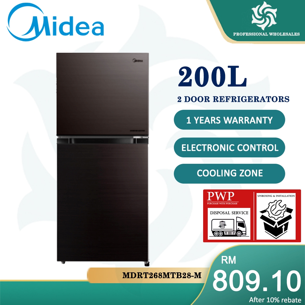 MIDEA 2 DOOR REFRIGERATORS 200L - 280L INVERTER FRIDGE PETI AIS PETI SEJUK MURAH REFRIGERATORS ...