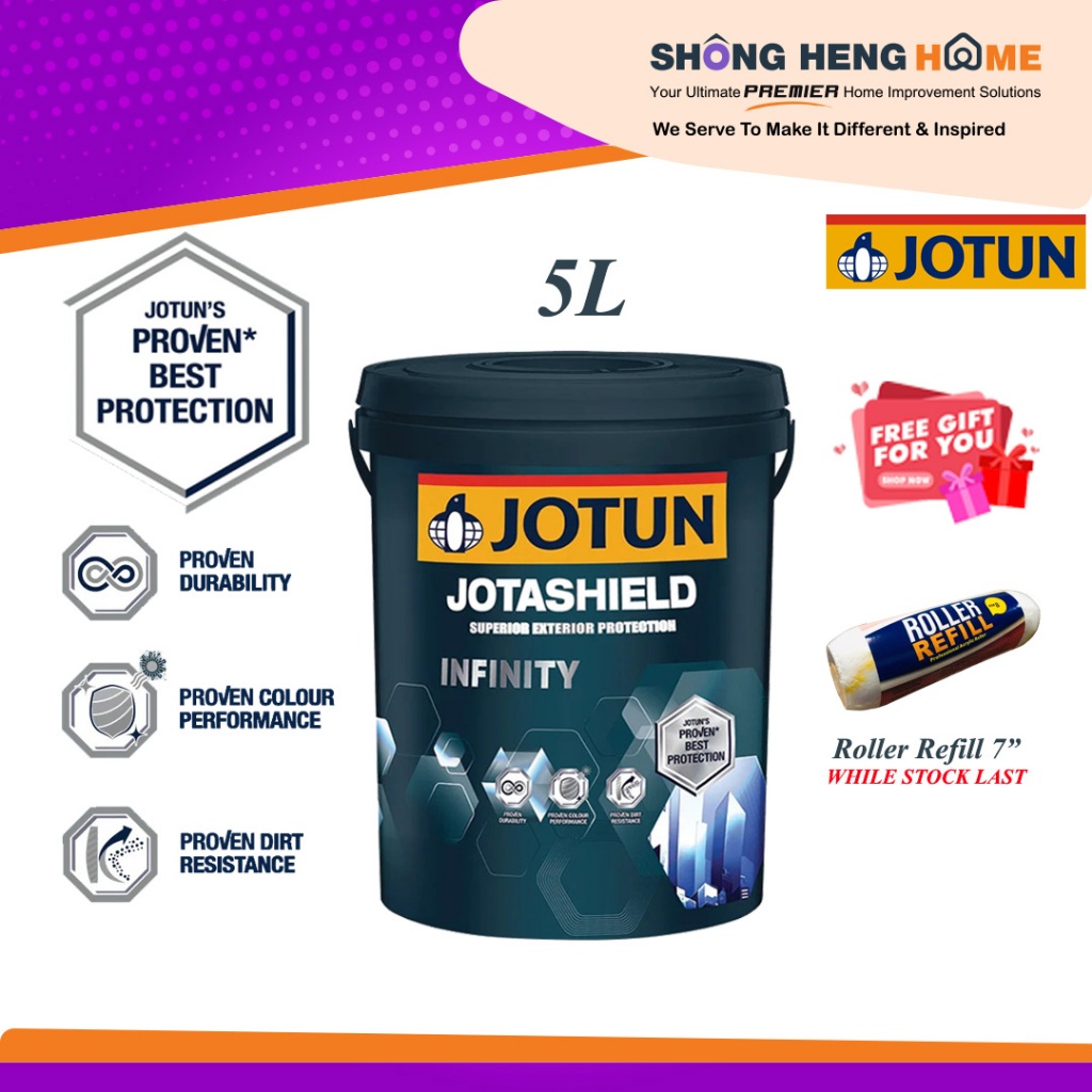 5L JOTUN Jotashield Infinity Exterior Paint (CAT LUAR/OUTDOOR) - (Color ...