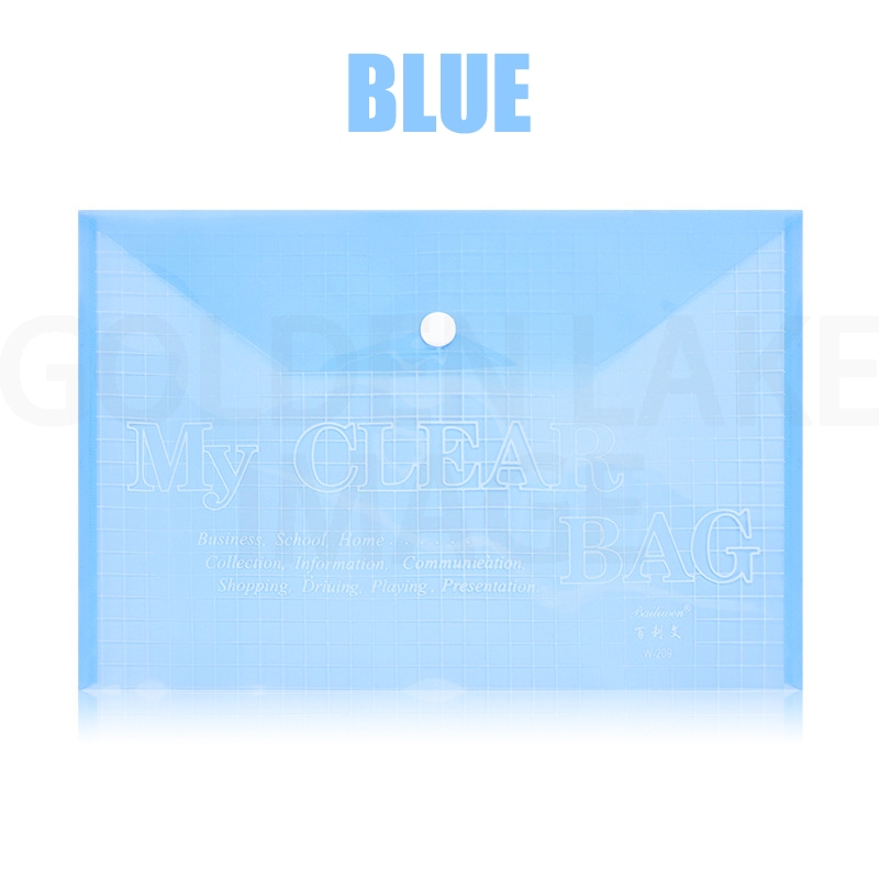 Transparent Button File Bag A4 Management Folder Paper Document ...