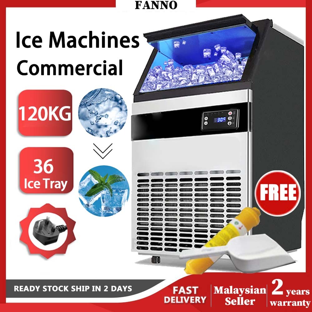 120KG Commercial Ice Maker Machine Mesin Buat Ais Batu Automatic Ice ...