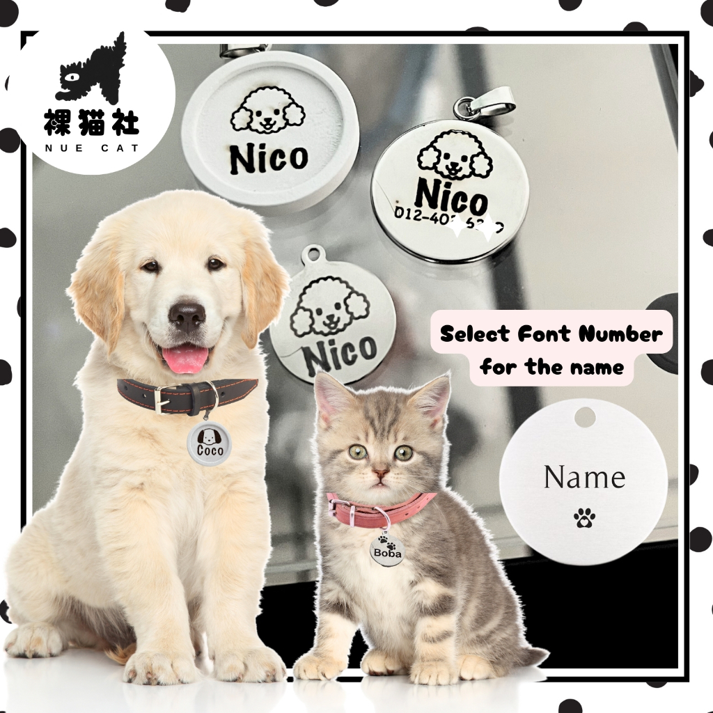 Custom Name STAINLESS STEEL Pet Pendant Engraving Both Side Tag Loket ...