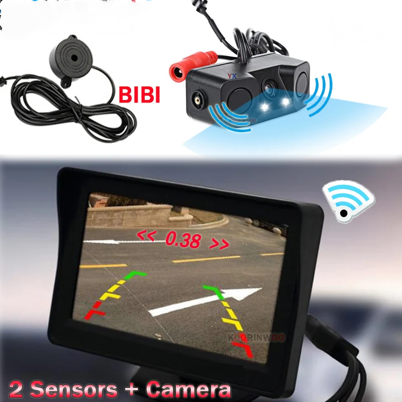 3 in 1 Intelligent Parking System CCD 2.4G Sensors Camera Starlight ...