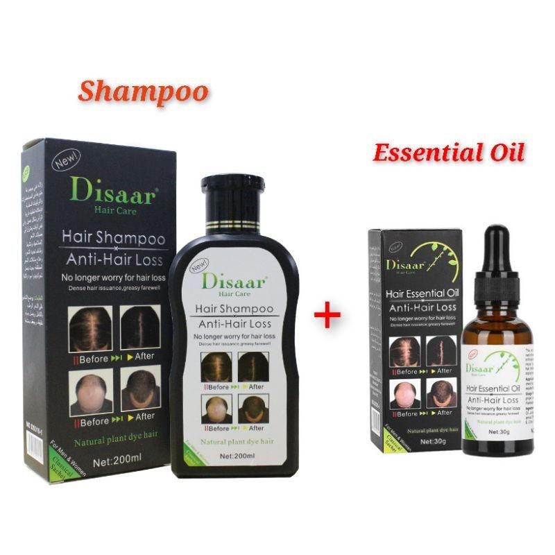 Disaar Hair Shampoo (200 ml) + Hair Essential Oil Anti Hair Loss (30 ml ...