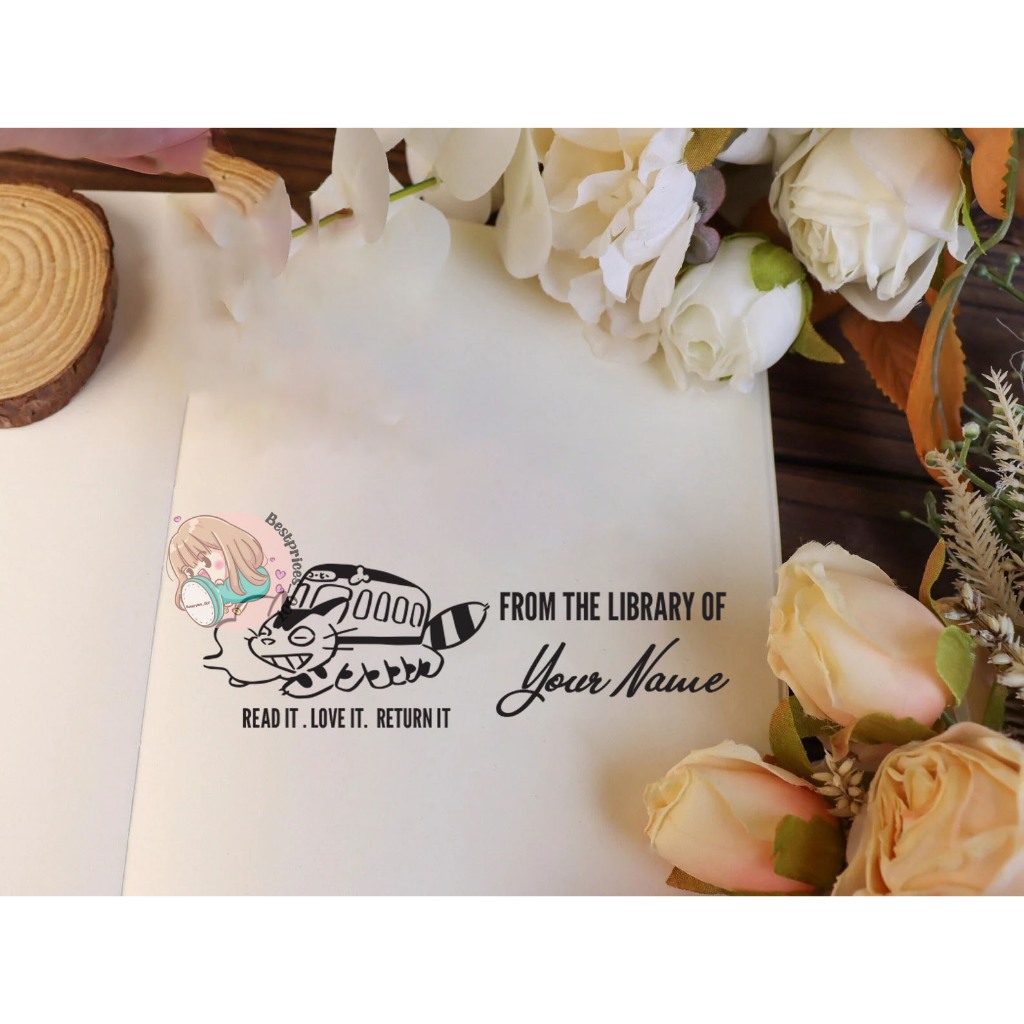 BOOK STAMP | Custom library Stamp | Embosser Stamp | From the Library ...