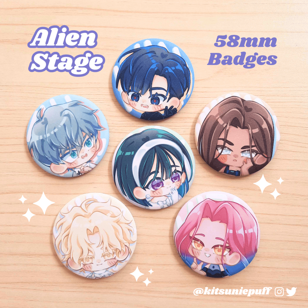 【ALNST】Sparkly 58mm Badges Fanmerch (Alien Stage/vanTill/MiziSua ...