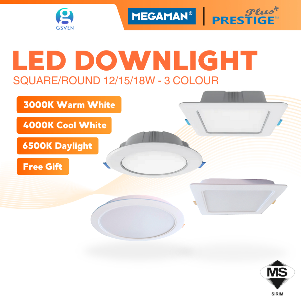 MEGAMAN / PRESTIGE LED Downlight Lampu Siling Lampu syiling Lampu ...