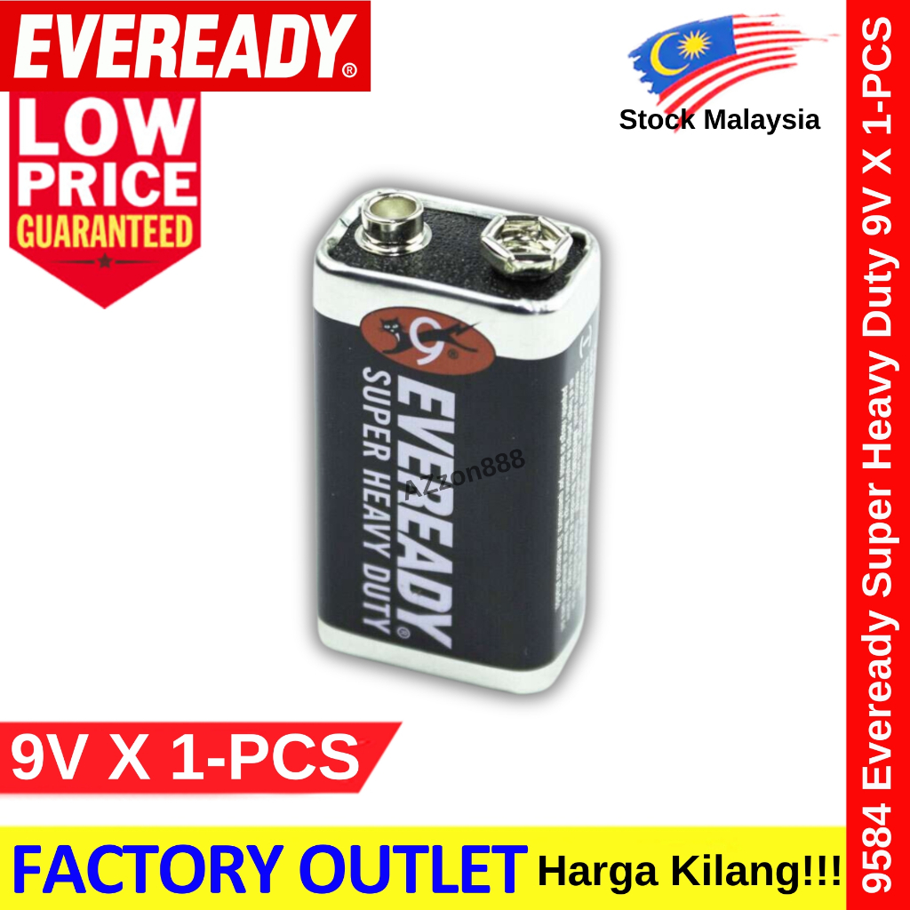 Eveready Super Heavy Duty 9V Alkaline Battery 1pcs 100% Original ...