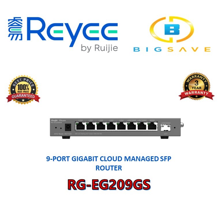RUIJIE REYEE RG-EG209GS 9-PORT GIGABIT CLOUD MANAGED SFP ROUTER ...