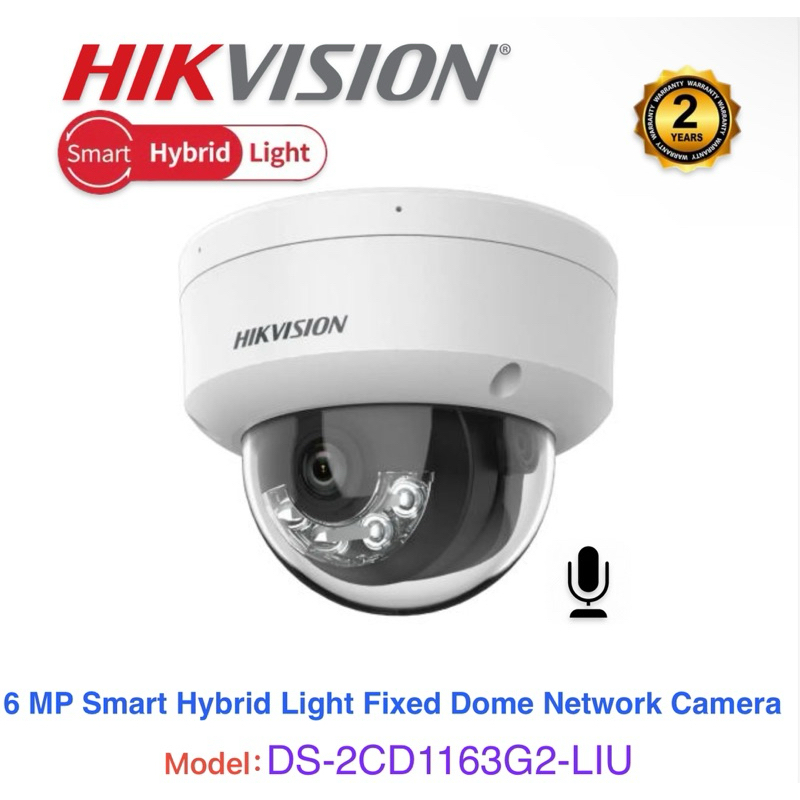 Hikvision DS-2CD1163G2-LIU 6MP Smart Hybrid Light Fixed Dome Network Camera | Shopee Malaysia