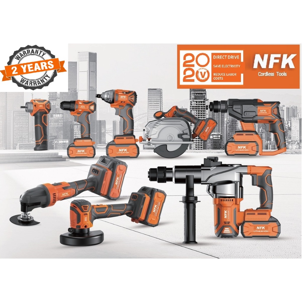 NFK 20V Li-Ion Cordless Power Tools - Battery & Fast Charger | Shopee ...