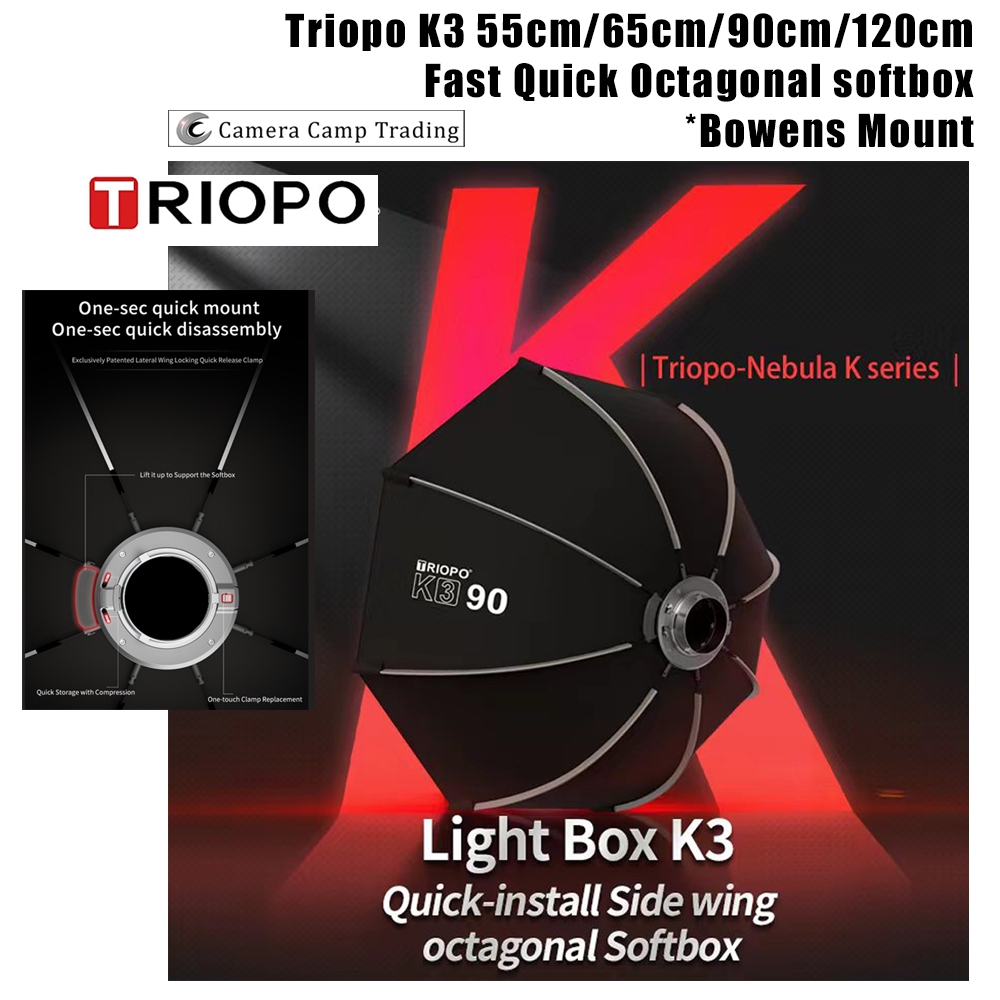 Triopo K3 55/65/90/120cm/30x120cm/60x90cm Rapid Flat Folding Softbox ...