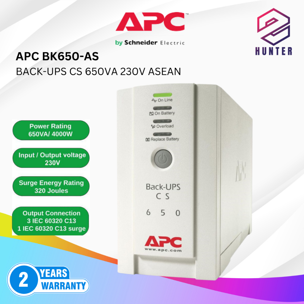 APC BK650-AS BACK-UPS CS 650VA 230V ASEAN, APC UPS | Shopee Malaysia