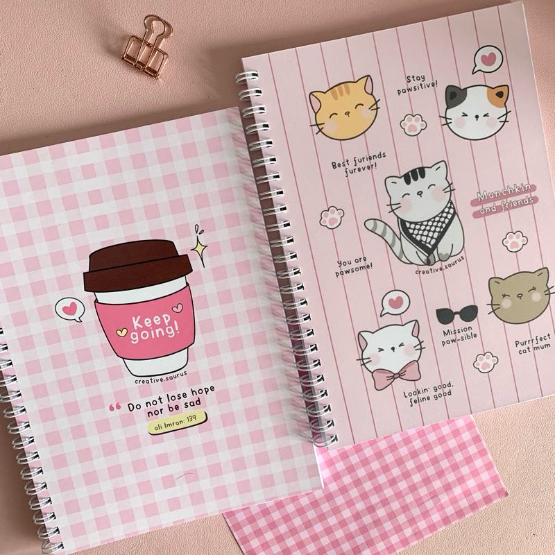 A5 Spiral Notebook | Cute Cat Notebook | Cute Islamic Notebook | Pastel ...