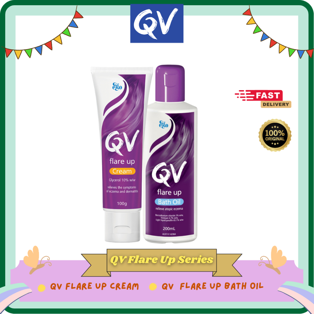 QV Flare Up | QV Flare Up Cream 100g | QV Flare Up Bath Oil 200ML | Eczema | Dry skin | Itchy ...
