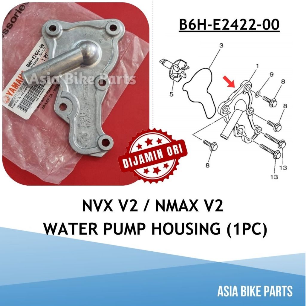 Yamaha Original NVX V2 / NMAX V2 Water Pump Housing Cover & O-Ring ...