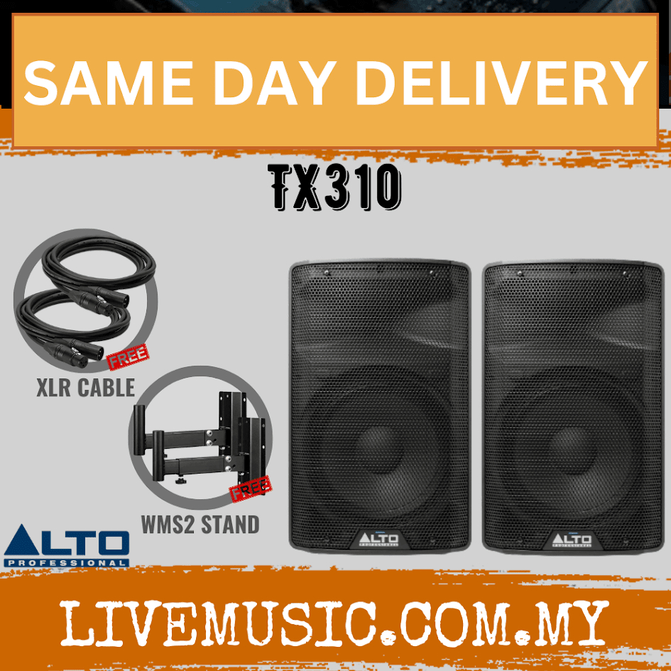 Alto TX310 10" 2-Way Powered Loudspeaker with Stand, Cable ( TX-310 ...