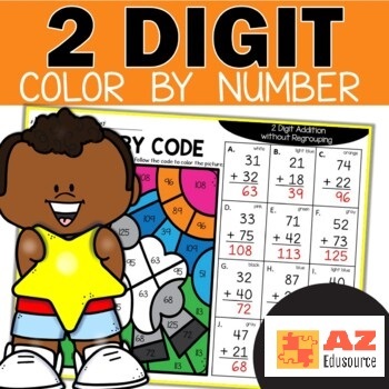 [PDF] Color by Number 2 Digit Addition Printable Coloring Sheets with ...
