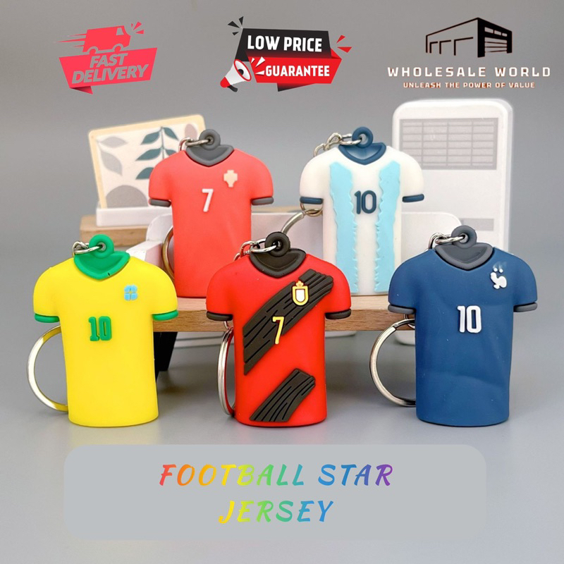 (Local Fast Shipping) Football Star Jersey Key Chain Cartoon Free Gift ...