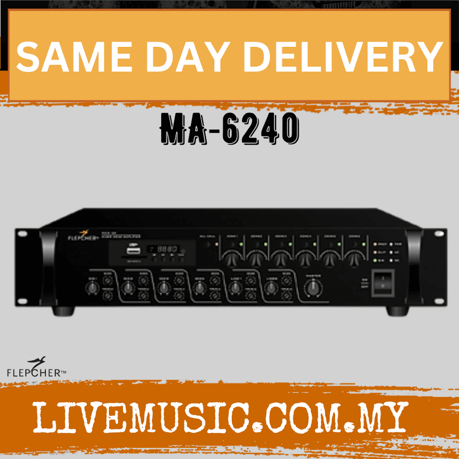 Flepcher MA-6240 6 Zone Mixer Amplifier with Bluetooth, MP3, FM Tuner ( MA6240 / MA 6240 ...