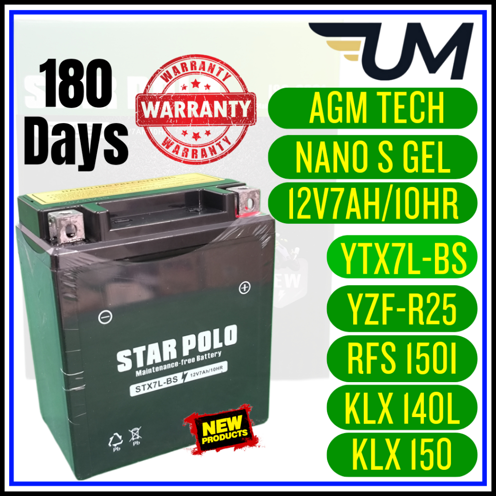 YTX7L YTX7L-BS YTZ8V MOTORCYCLE GEL BATTERY R25 BENELLI RFS150i CBR150 250 KLX150 BATERI BATTERI ...