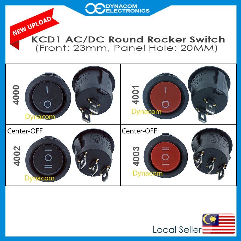 KCD1 AC/DC Round Rocker Switch [Suis Rocker Bulat AC/DC] | Shopee Malaysia