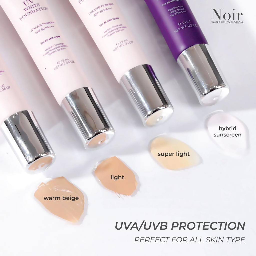 Noir Oil Free Hybrid Sunscreen SPF 50 / UV White Foundation SPF 50 ...