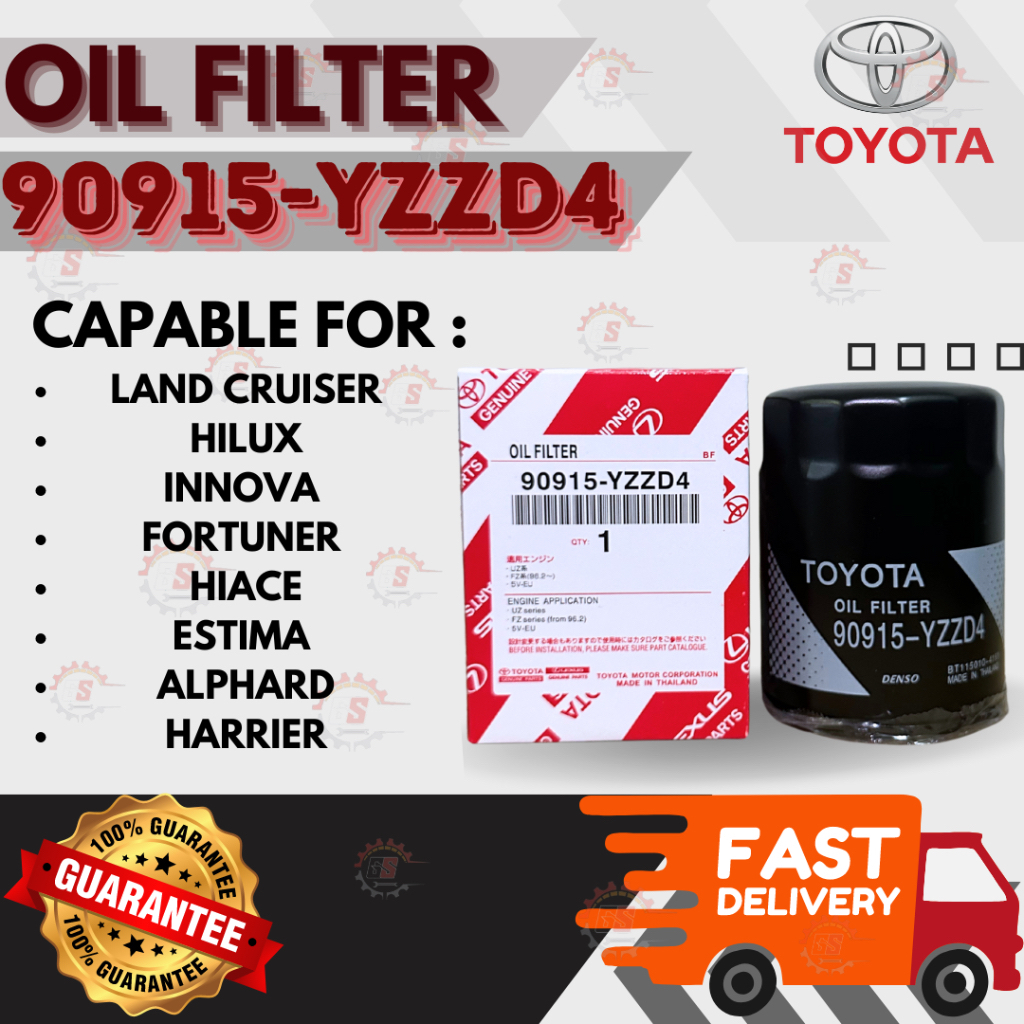 TOYOTA OIL FILTER (90915-YZZD4) FOR LAND CRUISER HIACE HILUX ESTIMA ...