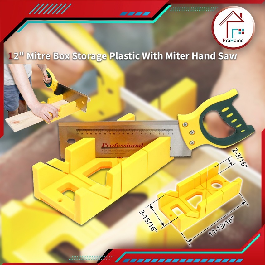 12 300mm Miter Box Hand Saw Set Complete Set Gergaji Kotak Miter