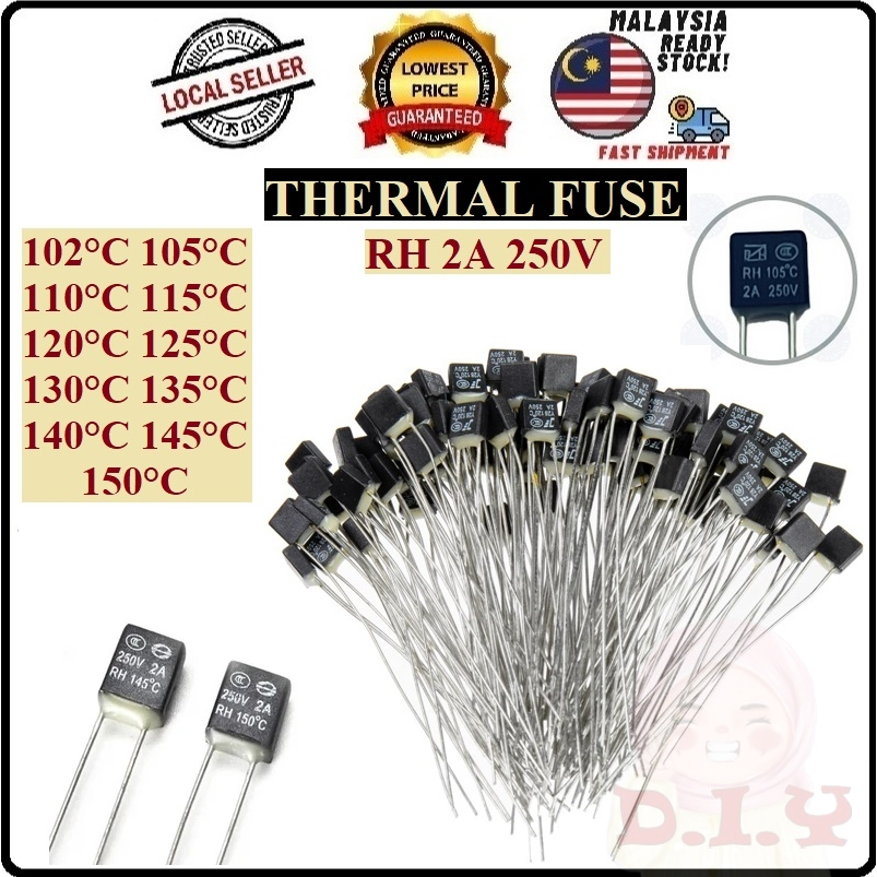 Thermal Fuse RH 2A RH2A 250V Temperature Fan Motor 102 105 110 115 120 ...