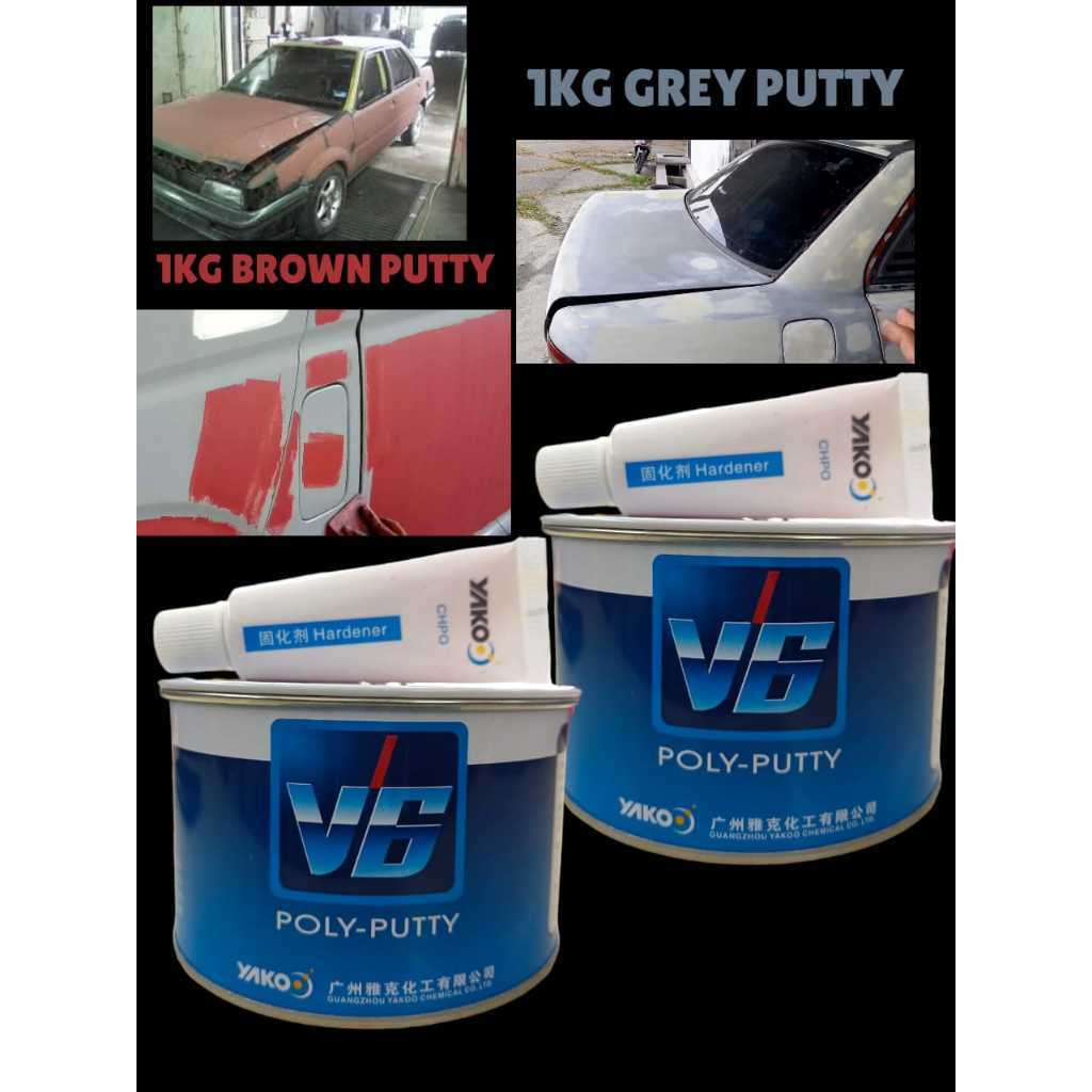 YAKOO V6 POLLY PUTTY WITH HD 1KG BROWN/GREY (SIMEN KERETA) | Shopee ...