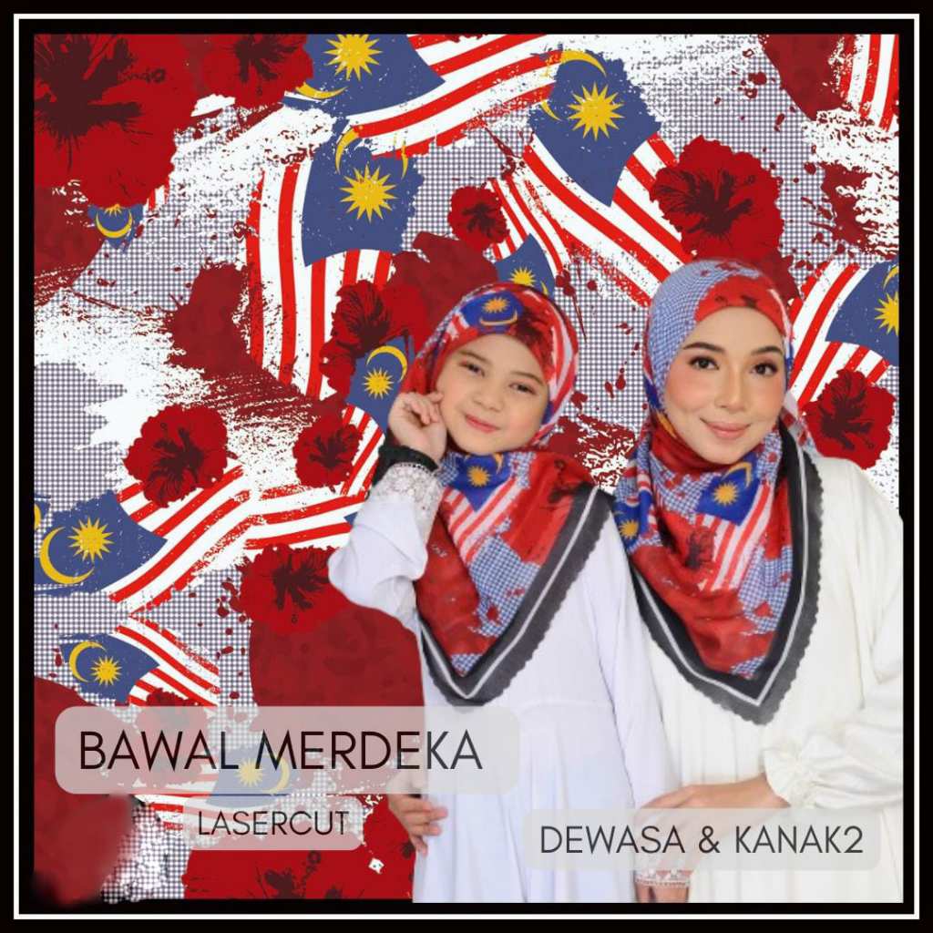 Bawal Merdeka laser cut premium Quality Cotton Dewasa & kanak - kanak ...