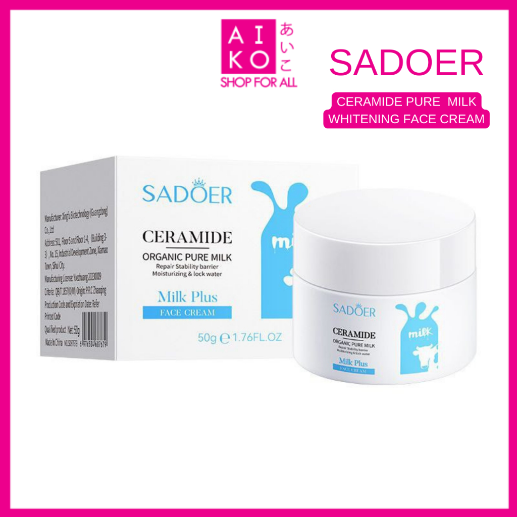 (AIKO)SADOER CERAMIDE PURE MILK PLUS WHITENING FACE CREAM 50G (SD87679 ...