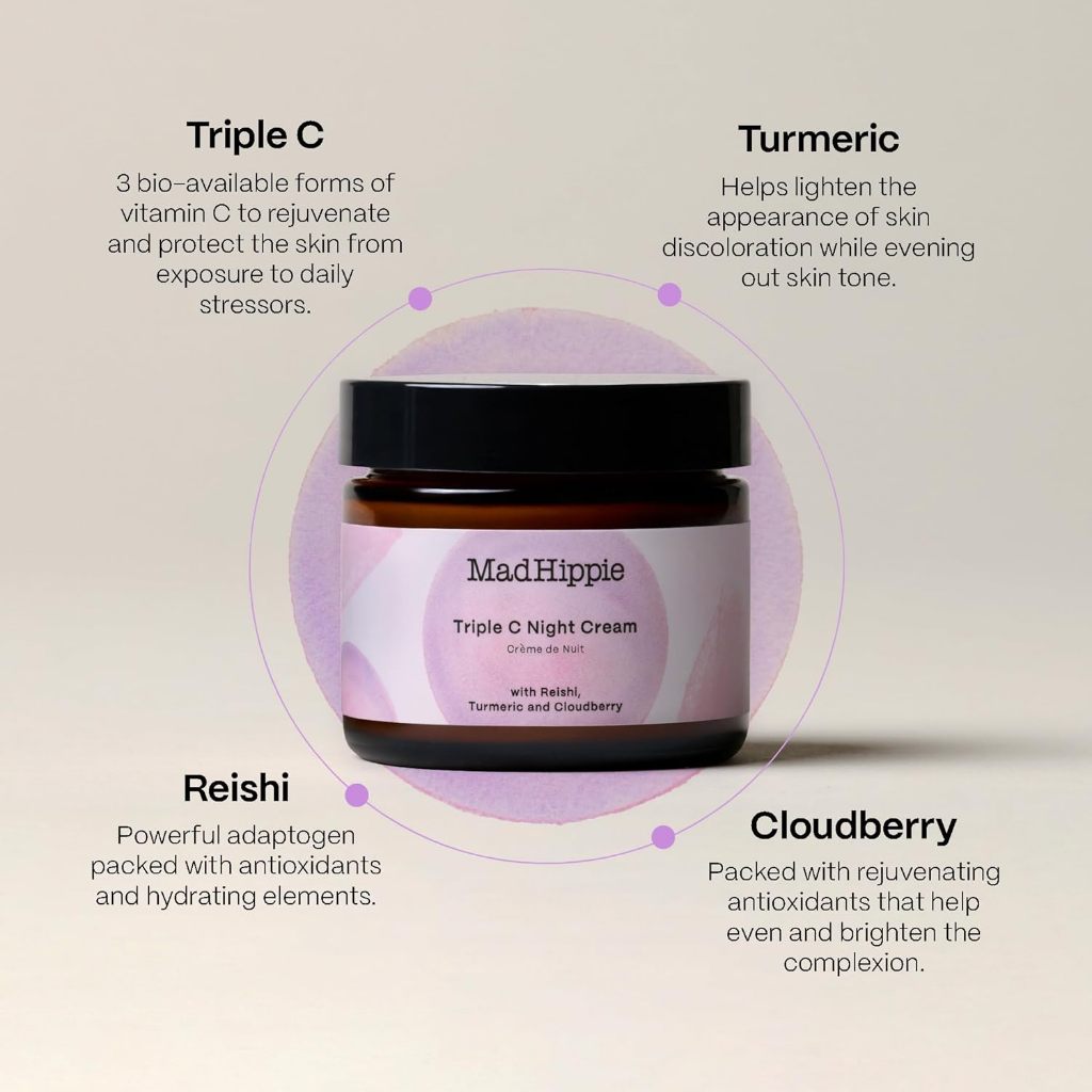 Mad Hippie Triple C Night Cream - Hydrating Face Moisturizer and Skin ...