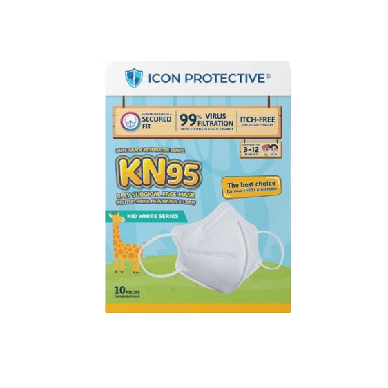 ICON PROTECTIVE KN95 5ply Surgical Face Mask Kids White 10'S | Shopee ...