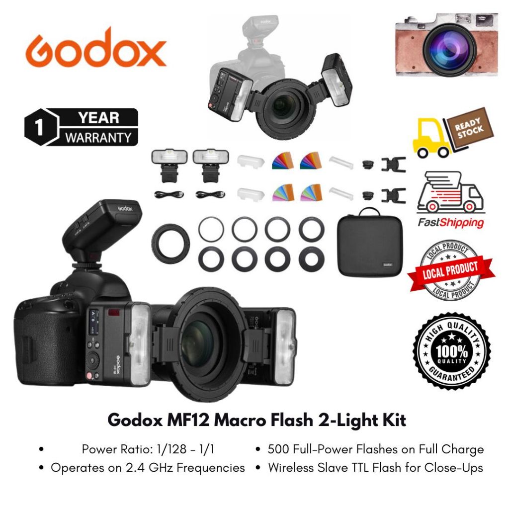 Godox MF12 Macro Flash 2-Light Kit Mini Speedlite ( 1 Year Warranty ...