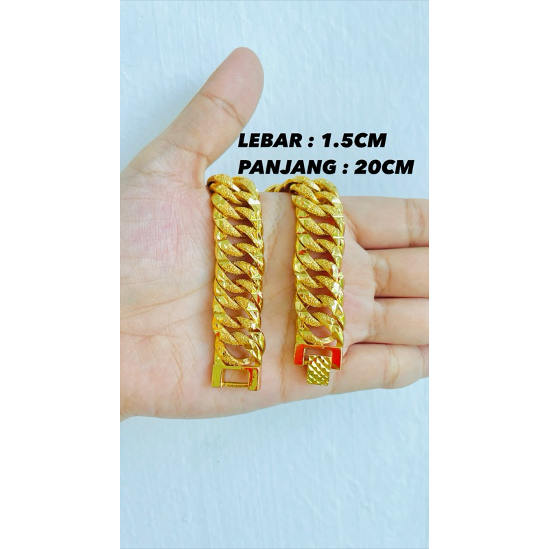 EMAS BANGKOK GELANG TANGAN LIPAN KAIT (1.5CM) | Shopee Malaysia