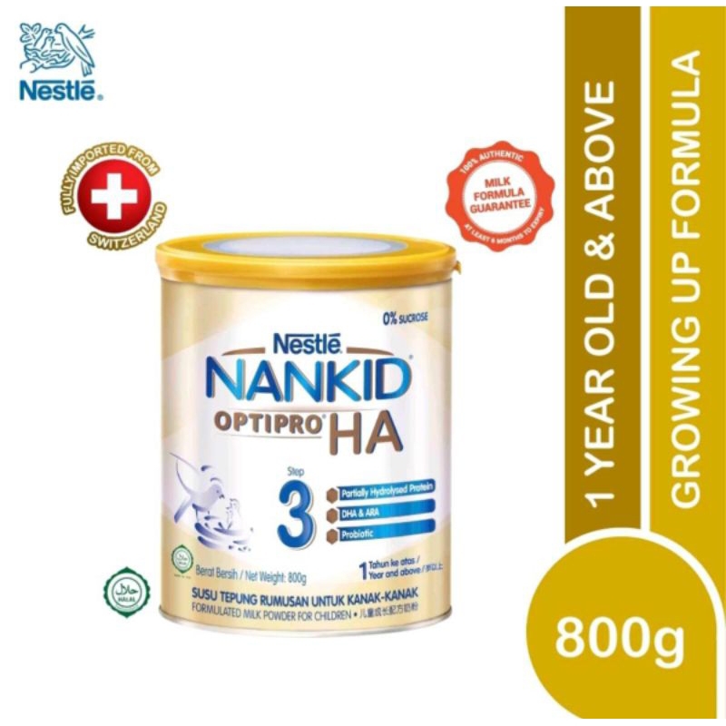 Susu Nestle Nankid Optipro Ha Stage 3 Hypoallergenic 800g | Shopee Malaysia