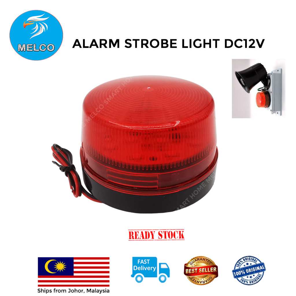 Wired Security Burglar Alarm Red Bright Flashing LED Strobe Light Alarm ...