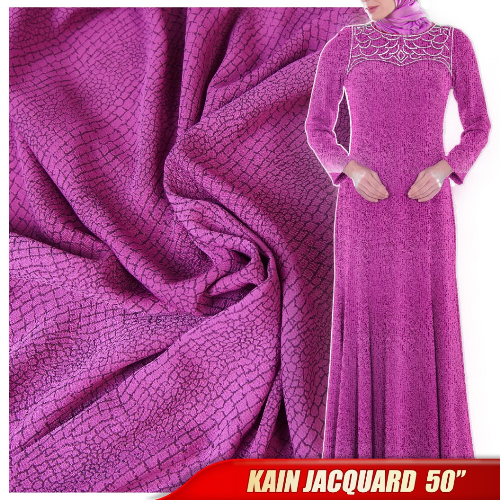 Kain Jacquard fabric Corak Bunga & Corak Jalur/Lebar 50 inci/Jacquard ...